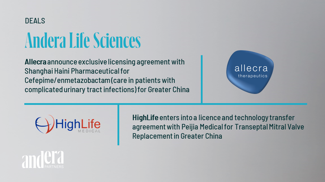 Significant agreements with Chinese market leaders in our Life Sciences ...